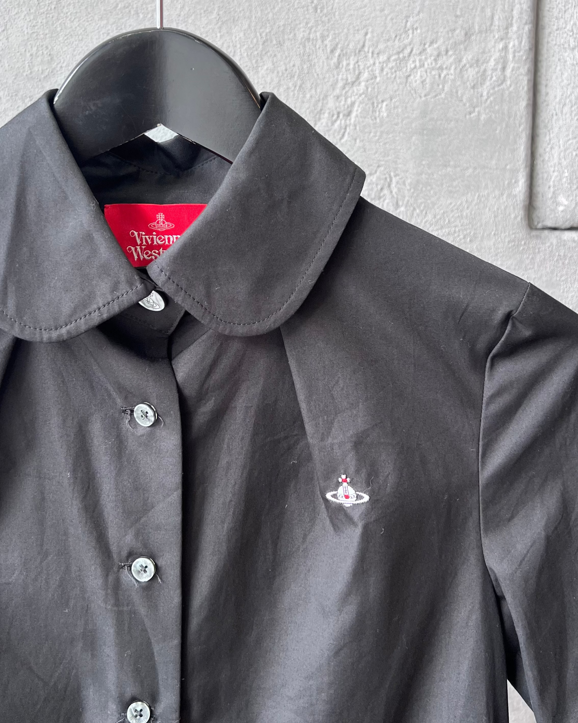 Vivienne Westwood | Peter Pan Embroidered Orb Collared Shirt - KOT-J